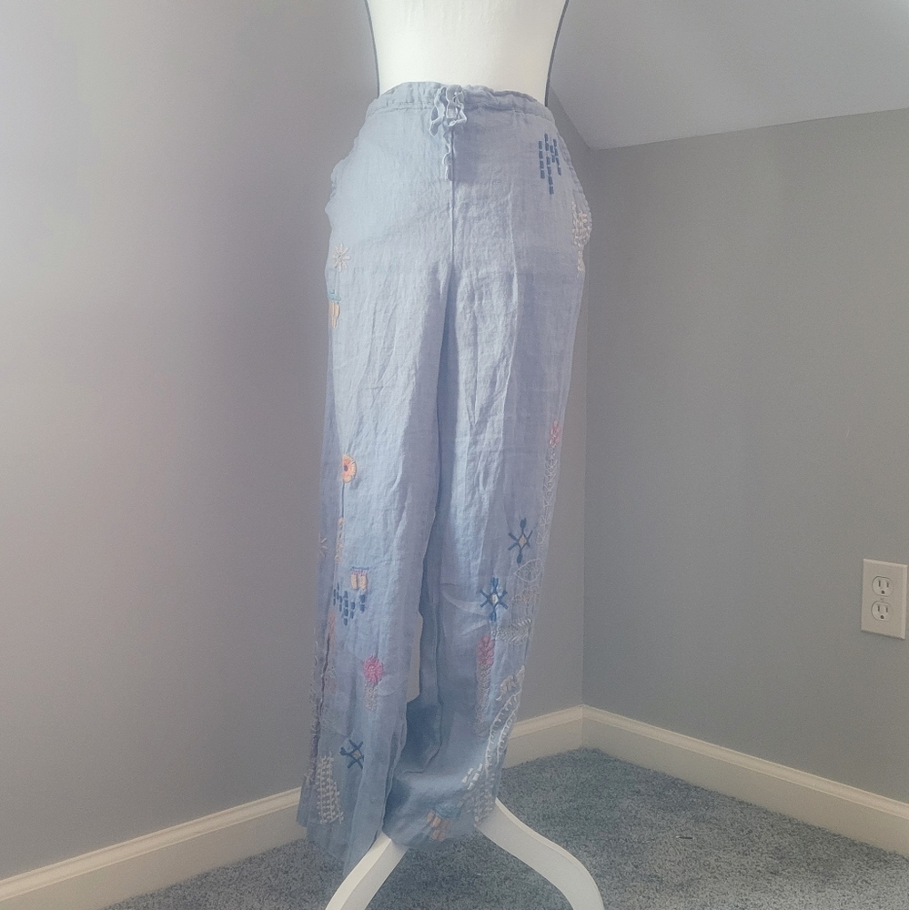Johnny Was Elektra Linen Pants - Gem